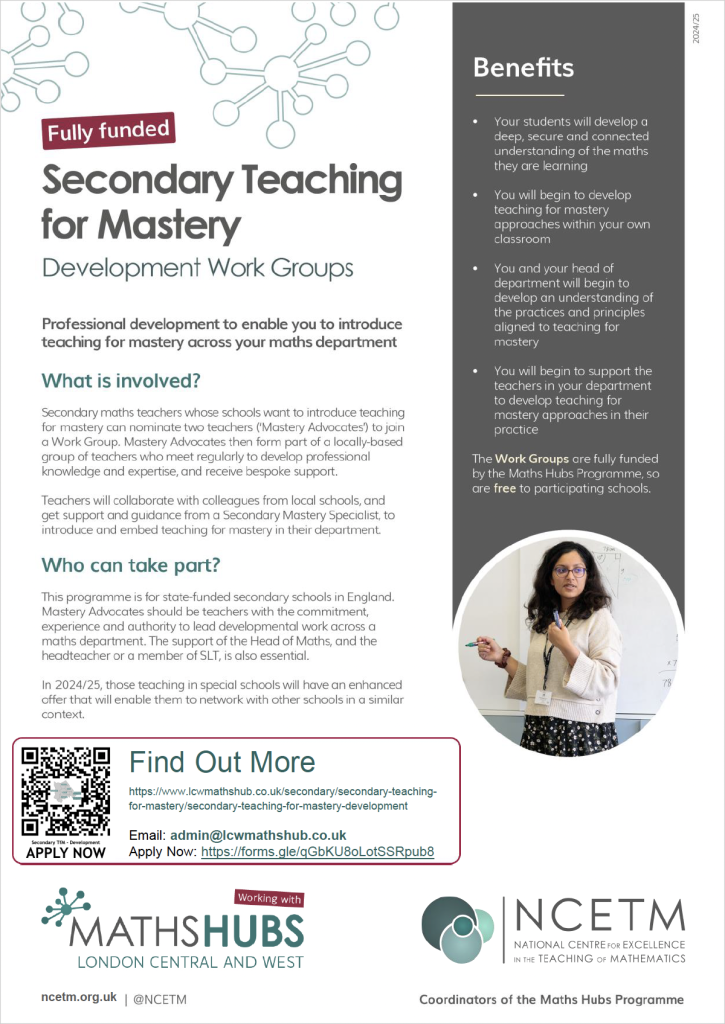 Secondary Teaching for Mastery Development – LCWMathsHub